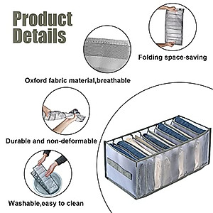 9 Grids Drawer Storage for Clothing, 2 Pack Extra Large Wardrobe Clothes Organizers，Sturdy, Durable Washable Foldable Closet for Dresser, T-Shirt, Jeans, Pants, Thin Sweaters, Bedroom, Laundry