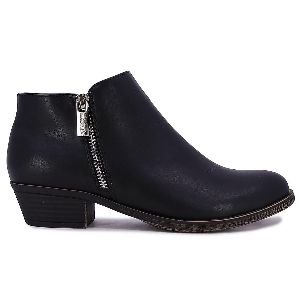 Nautica Women's Ankle Boots - Chic Vegan Leather Booties with Zipper | Low Heel, Versatile Style for Winter Fashion, Dress, or Casual Wear-Alara-Black Size-7.5