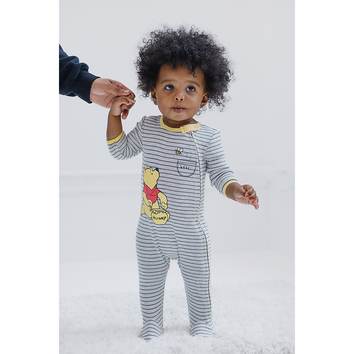 Disney Winnie the Pooh Newborn Baby Boys 2 Pack Sleep N' Play Coveralls White/Red 0-3 Months