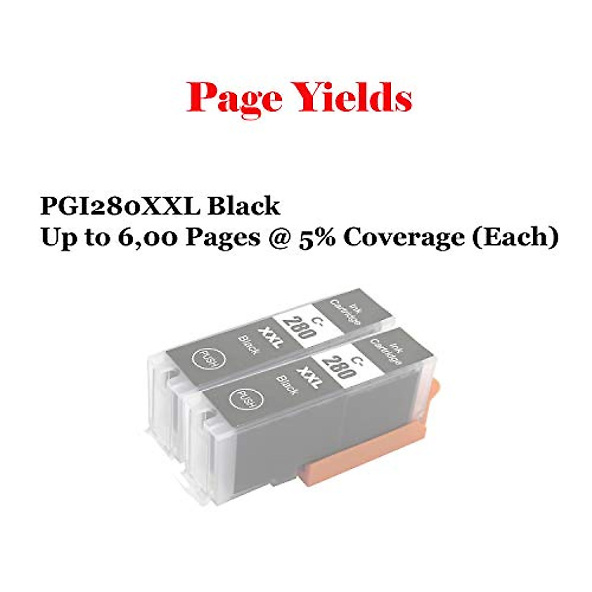 TG Imaging (2 Pack) Compatible PGI280XL Ink Cartridge Replacement for PGI280 XL BK Work for PIXMA TS6120 TR7520 TS8120 TR8520 TS9120 Ink Printer (2xBlack)