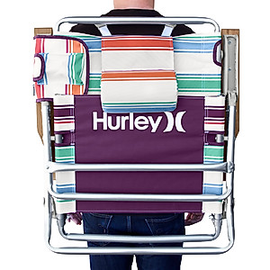 Hurley Deluxe Backpack Beach Chair, One Size, Plum