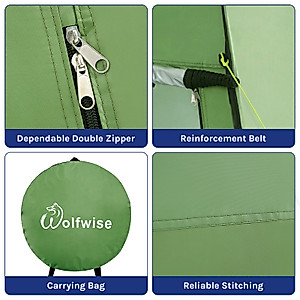 WolfWise Pop Up Privacy Shower Tent Portable Outdoor Sun Shelter Camp Toilet Changing Dressing Room