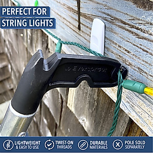 EVERSPROUT Utility Hook | Installing and Hanging Christmas Lights, Bird feeders, Reaching High Places | Lightweight, Fits on 3/4 inch Acme Thread Pole Tips (Hook Only, No Pole)