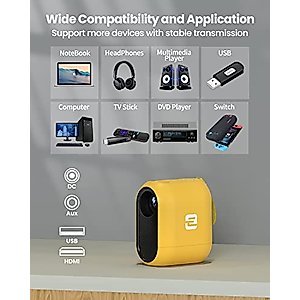 Mini Projector, ETOE D1 EVO Android 9.0 Projector, Video Projector with ESPN, Prime Video, YouTube, 5G WiFi & Bluetooth, Keystone Correction, Compatible with iOS/Android/Windows/USB/HDMI