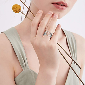 JO WISDOM 925 Sterling Silver and Yellow Gold Plated Mouse Ring Size6（rose gold)