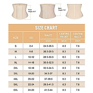 FeelinGirl Women Short Torso Latex Waist Trainer Corset Waist Trainer Breathable Waist Trimmer Hourglass