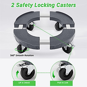 Nefish Upgraded Trash Can Dolly Wheels, Adjustable 15-19 Inch Round Barrel Dollies Wheels, Heavy Duty Drum Dollies 480lbs Tire Dolly, Multi Functional Garbage Can Dolly Cart Trash Can Roller Base