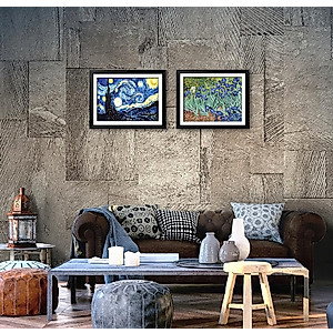 NIHO-JIUMA Diamond Art Wood Frames, Ideal for 12x16/30x40cm Diamond Paintings & Oil Photos. Set of 2 Natural Solid Wood Frames with Plexiglass Protection, Black Finish