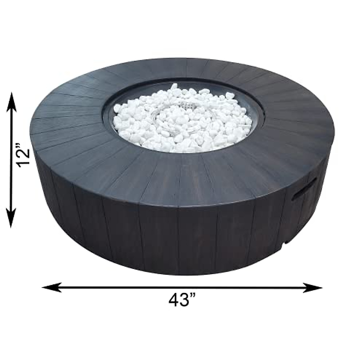 Propane Fire Pit for Outside Patio - Outdoor Gas Fire Pit Table - 42 inch Round Base Patio Heater, 50,000 BTU Steel Fire Table with Lid and Lava Rock, Backyard Garden Propane Fire Pits for Outside