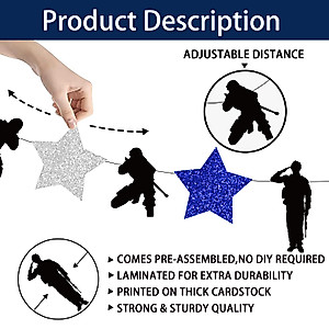 Glitter Veterans Day Decorations, NO-DIY Thank You Veterans Banner Garland, Happy Veterans Day Banner, Veterans Day Banner for Indoor Outdoor Veterans Day Decor Party, Patriotic Decorations