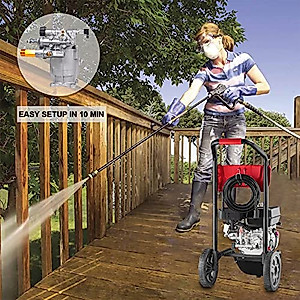 TOOLCY 3/4" Shaft Horizontal Pressure Washer Pump - Max 3100 PSI @ 2.5 GPM - Power Washer Pump for Gas Washer - Replacement Pump for Honda, Simpson, Ryobi etc.