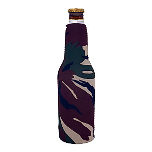 Blank Neoprene Beer Bottle Coolie (2 Pack, Green Camo)