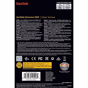 SanDisk 256GB Extreme PRO CFast 2.0 Memory Card - SDCFSP-256G-G46D
