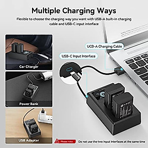 SmallRig NP-FW50 Battery Charger Set for Sony NP-FW50 Battery, Double Slot NP-FW50 Charger for Sony ZV-E10, A6000, A6500, A6300, A6400, A7, A7 II, A7R II, A7S II, A7S, A7R, RX10, 1030mAh - 3818