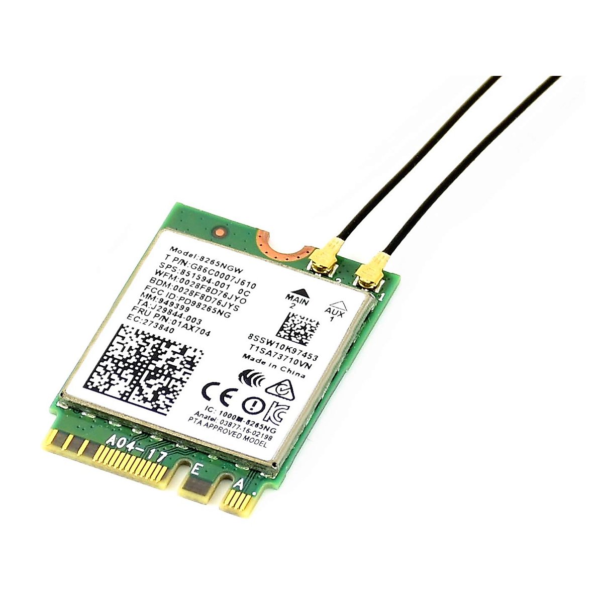 Wireless-AC8265 Dual Mode AC8265 Wireless NIC Module for Jetson Nano Developer Kit B01/A02, Support 2.4GHz/5GHz 300Mbps/867Mbps Dual Band WiFi and Bluetooth 4.2