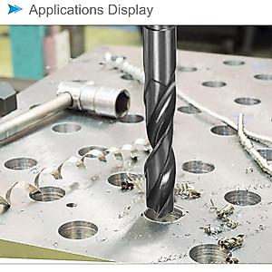 CoCud Reduced Shank Drill Bit, 14mm Cutting Edge 1/2" Shank, Nitride Coated High Speed Steel 9341 Twist Drill Bits - (Applications: for Stainless Steel Metal Wood)