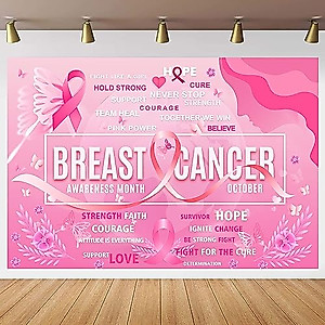 Breast Cancer Awareness Party Banner, Backdrop 7x5 Breast Cancer Awareness Background Breast Cancer Awareness Themed Backdrops for Breast Cancer Awareness Party Supplies Background Birthday