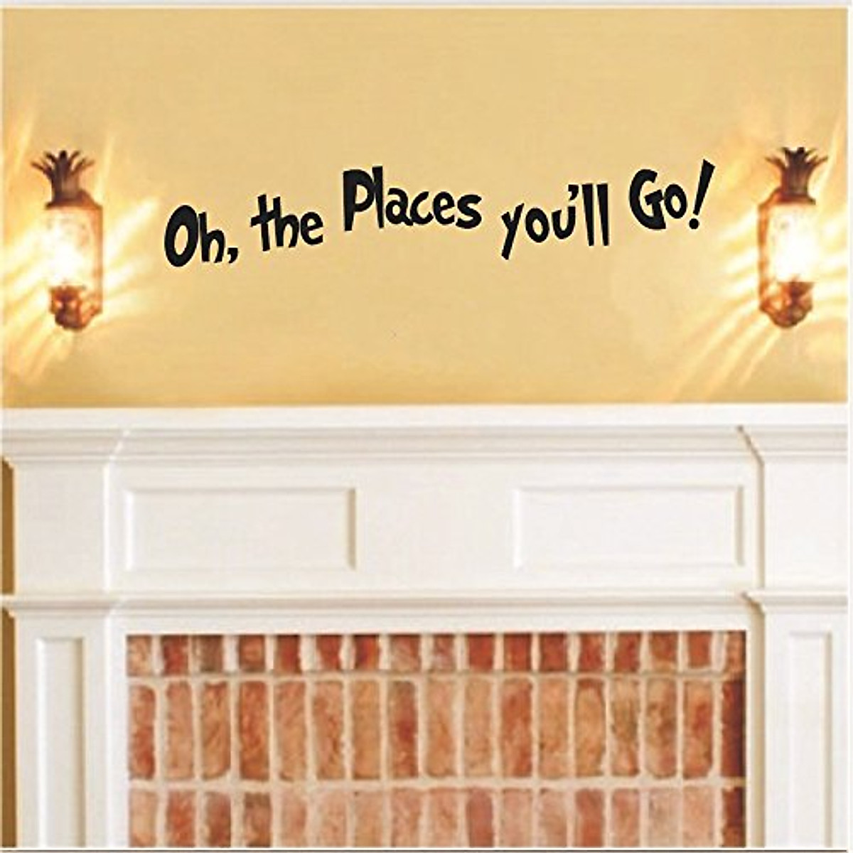 DNVEN Quotes Decals Oh The Places You'll Go Wall Stickers Removable DIY Vinyl Word Arts Murals for Children Bedrooms Family Playrooms Classrooms 35 inches x 6 inches
