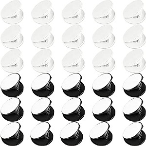 30 Phone Grip Holder with Double-Sided Sticker Phone Finger Expanding Stand Holder for Almost Phones Cases (Black, White)
