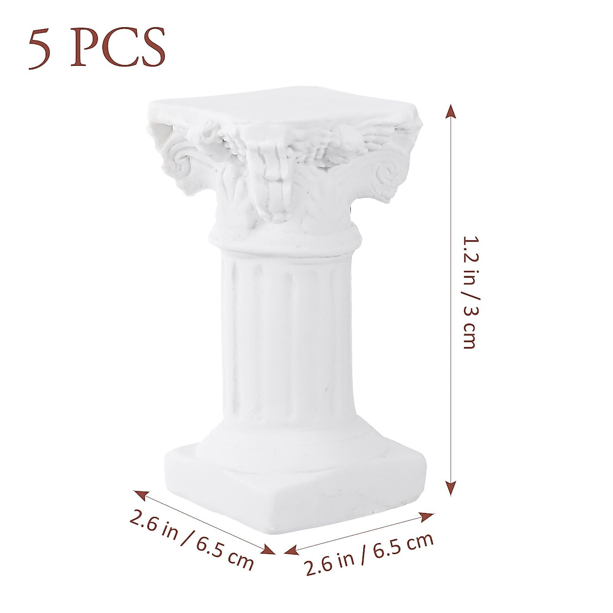 generic 5pcs White Roman Pillar Statues Greek Columns Candle Holder Mini Resin Roman Pillar Statue Resin Candlestick Stand Wedding Table Decoration Home Garden 3X6.5CM 2S140C7PLP1138Y0UI