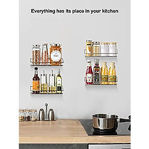 SMARTAKE 4-Pack Shower Caddy, Adhesive Bathroom Shelf Wall Mounted, No Drilling Strong Shower Caddies Kitchen Racks - Stainless Steel Storage Organizers (9.9 Inches), Silver