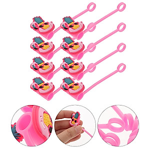 GLEAVI 8pcs Straw Tips Cover Flamingo Shape Straw Toppers Straw Plugs Silicone Straw Tips Caps for Resuable Straws Protector Decoration