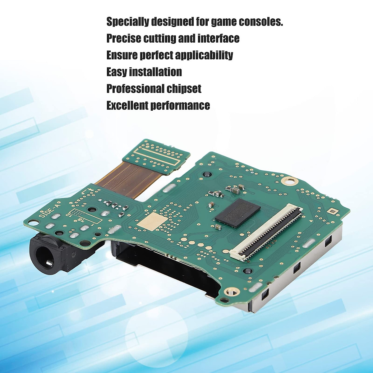 KOSDFOGE PCB Game Card Read Slot for Switch Game Cartridge Tray with Earphone Hole Port Compatible with Switch Repair Part