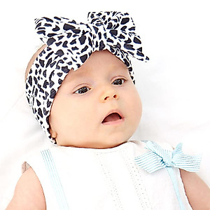 BBTDIN Baby Cow Stria Hair Band with Bowknot (A2-Hair Band, Fabric, 2.75*7.84 Inch, for 3-12 Month Old Infant Baby Boy,Toddle Little Girls, Hair Styling, Securing Hair, Unisex-Babies, 1 Count)