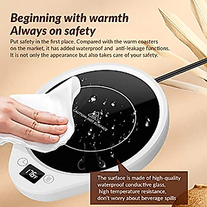 Mug Warmer, Upgrade Coffee Warmer & Cup Warmer for Desk with 3 Temperature Settings, More Hot Coffee Mug Warmer with Timer & 4H Auto Shut Off for Keep Best Flavor for Cocoa, Tea, Water, Milk