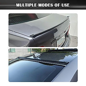 4.9Ft Car Rear Spoiler - 3D Glossy Roof Spoiler Trunk Spoiler Lip Car Exterior Accessories - Punch-Free Installation - Universal Side Skirt Tail Fin Spoilers for Cars Trucks SUVs (Black)