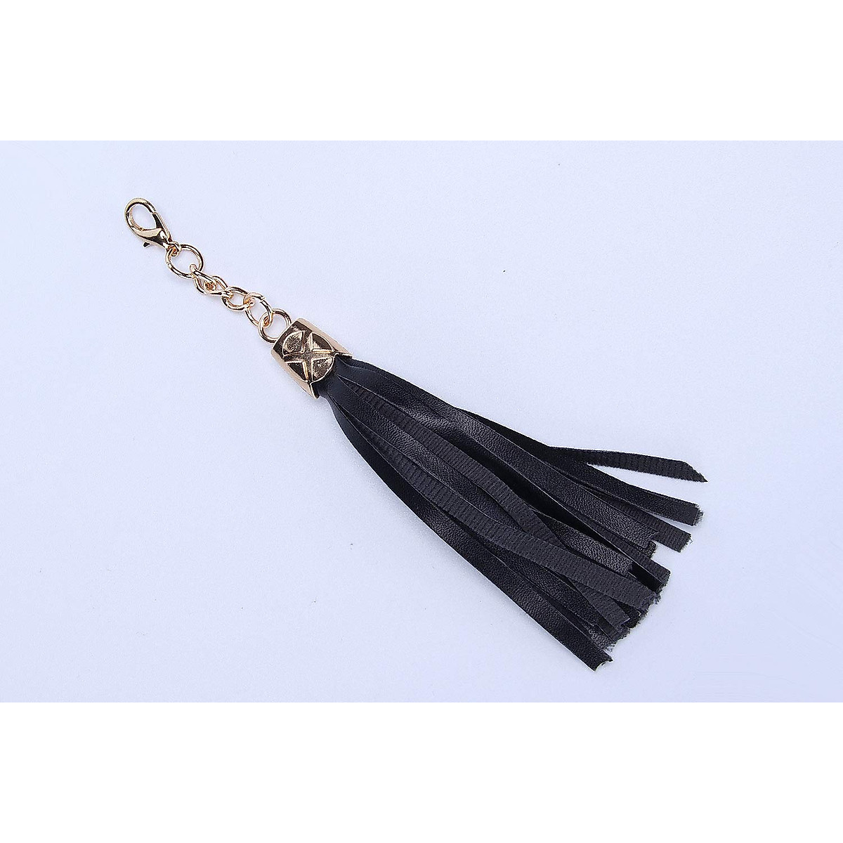 VanEnjoy Replacement Chain & Genuine Leather Shoulder Crossbody Strap (Black(with Tassel))