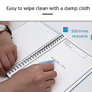 Smart Reusable Notebook A5 Wire Binding Notepad with 1 Erasable Pen Bookmark 30 Sheets Thick Waterproof Paper Journal Drawing Book Memo Writing Sketch Pad Diary Notebook for Study Working Travelling