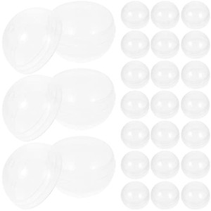 Clear Plastic Hanging Ball 50pcs Vending Machine Small Clear Empty Round Cases 45MM for Gumball Containers Stands Molds Hidden Surprise Treasure Inserts and Party Favors