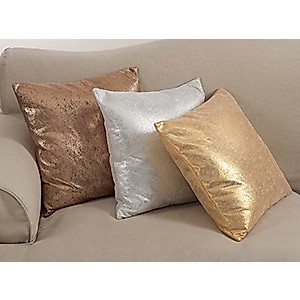 SARO LIFESTYLE 1793.GL20S Shimmering Metallic Design Down Filled Throw Pillow, 20", Gold