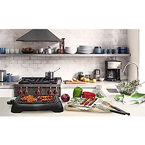 Elite Gourmet EGL-3450 Smokeless Indoor Electric BBQ Grill Dishwasher Safe, PFOA-Free Nonstick, Adjustable Temperature, Fast Heat Up, Low-Fat Meals Easy to Clean Design, Black