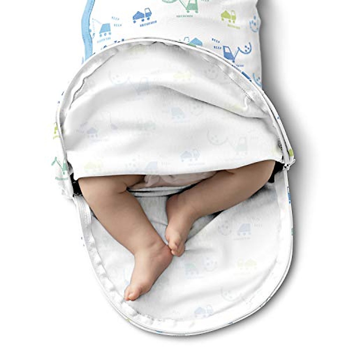 SwaddleMe Luxe Whisper Quiet Swaddle – Size Small/Medium, 0-3 Months, 2-Pack (Building Blocks) Extra-Soft Newborn Swaddle Wrap With Silent Fabric Closure and Bottom Zipper for Diaper Changes