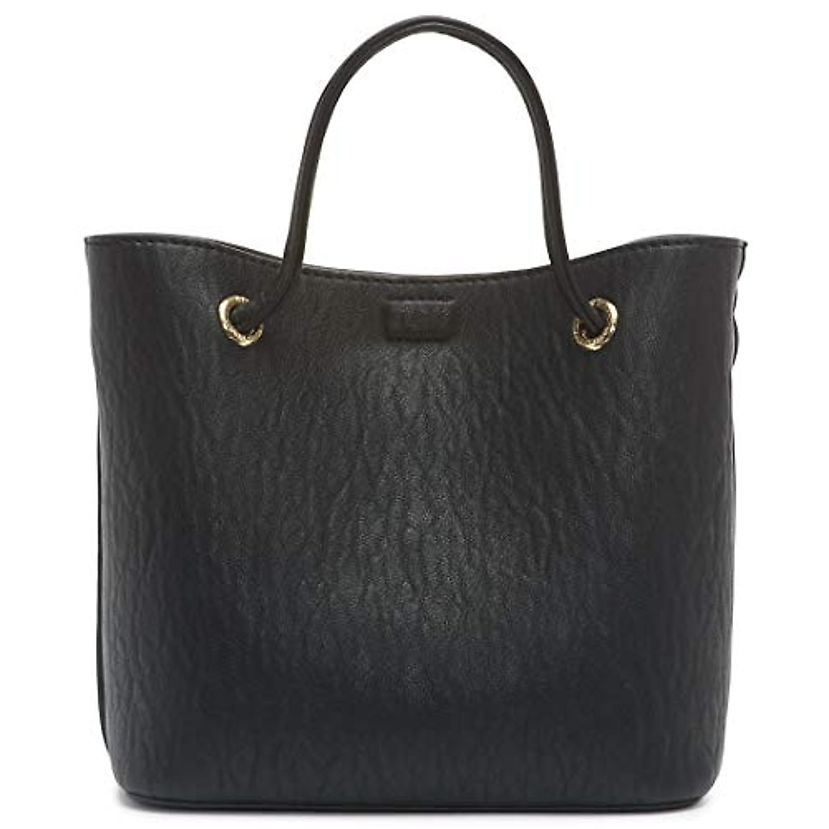 Calvin Klein Gabrianna Bubble Lamb Mini Tote Crossbody, Black/Gold