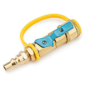 Stanbroil 1/4" RV Propane Quick Connect Adapter for Propane Hose, Propane or Natural Gas 1/4" Quick Connect or Disconnect Kit - Shutoff Valve & Full Flow Plug