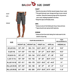 BALEAF Womens Exercise,Basketball,Fitness,Jogging,Walking,Running,Workout,Gym,Yoga Sweat Shorts Long Cotton Bermuda Summer Casual Drawstring Shorts with Pockets, Medium, Black