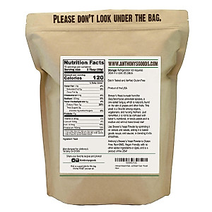 Anthony's Brewer's Yeast, 1 lb, Made in USA, Gluten Free, For Lactation Support, Unflavored, Unsweetened