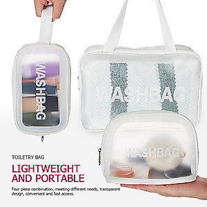 Cabilock 1 Set Toiletry Bag Makeup Bag Make up Bag for Women Vanity Bag Cosmetics Bag Makeup Pouches Women Makeup Pouch Clear Pouch Skincare Bag Pvc Translucent Travel Storage Bags White