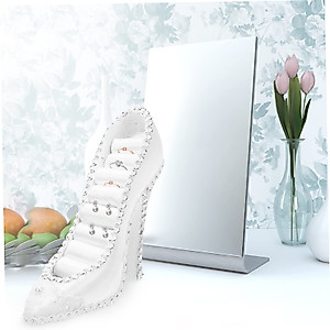 GARVALON Shoe Jewelry Display Shoe Ring Tray Jewelry Storage Box Jewelry Organizer Case Earrings Stand Resin Ring Holder High Heel Ring Display Case Shoe, Jewelry Displays Stand