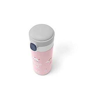 monbento - Insulated Bottle MB Pop Unicorn - 12 Oz - Leakproof - Hot/Cold Up to 12 Hours - Small Water Bottle - BPA Free Food Grade Safe - Unicorn Pattern - Pink