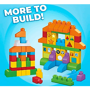 MEGA BLOKS 150 Toddlers Blocks Learning Toy Building Set, Let's Get Learning! For Toddlers 1-3