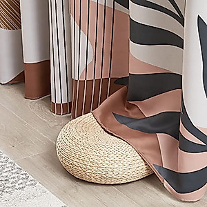 ZYLLGLOW 2 Panel Mid Century Modern Curtain Set Thick Cotton Boho Curtain Blackout for Bedroom Boho Decor for Living Room