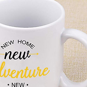 Waipfaru House Warming Gifts - New Home New Adventure New Memories Funny Coffee Mug, New Home Gifts for Friends Parents Relatives Him Her, 11 Oz Ceramic Coffee Mug