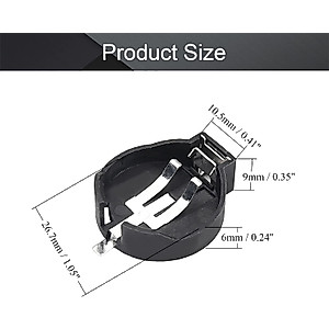 Fielect 10Pcs CR2450 Coin Cell Button Battery Holder Socket Container Case