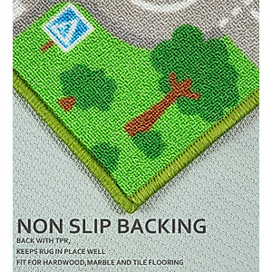 Yincimar Kids Playroom Rug City Life Playmat Kids Rug for Hot Wheels Car 5.2'x3'3" City Map Traffic Road Learning Educational Area Rug Carpet for Children Bedroom Nursery Room Game