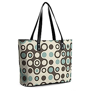 Womens Handbag Dots Pattern Leather Tote Bag Top Handle Satchel Bags For Lady