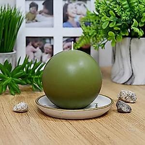 Zest Candle 2-Piece Ball Candles, 4-Inch, Sage Green